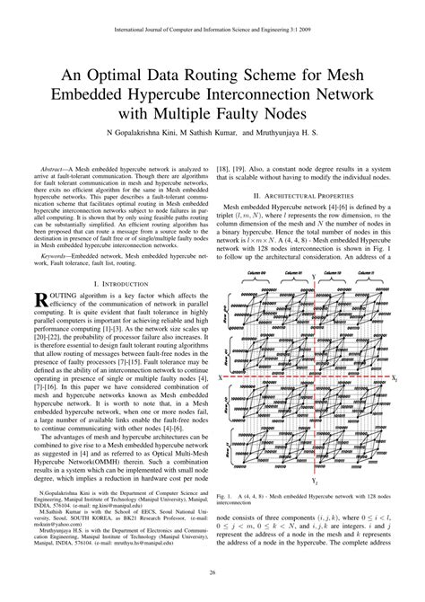 pdf an optimal data routing scheme for mesh embedded hypercube interconnection network with
