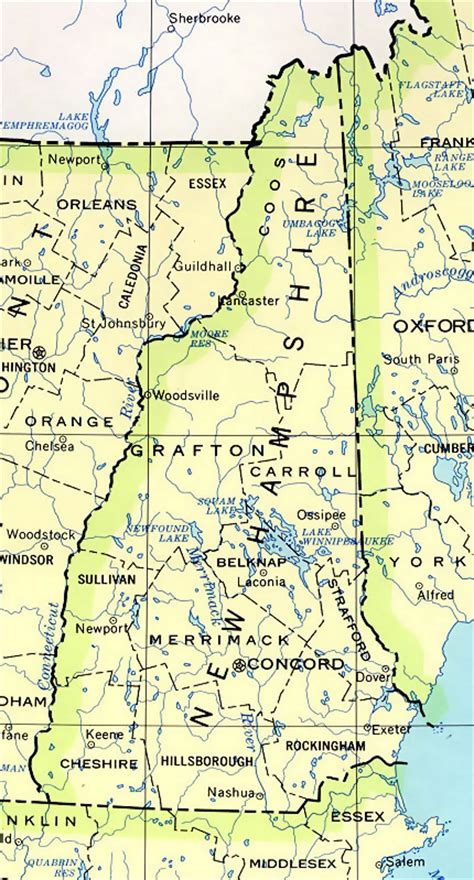 Administrative Map Of New Hampshire State New Hampshire State USA