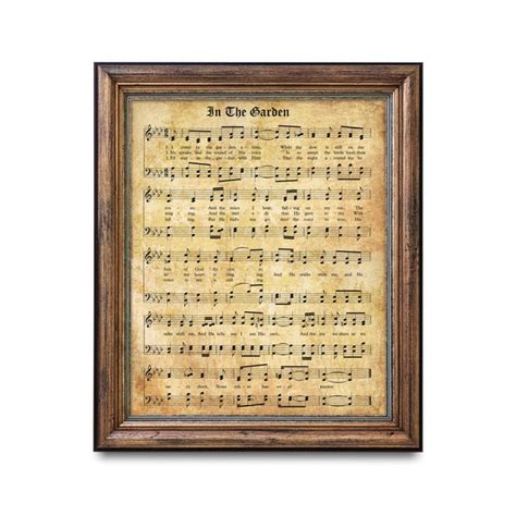 In The Garden Vintage Hymn Sheet Etsy