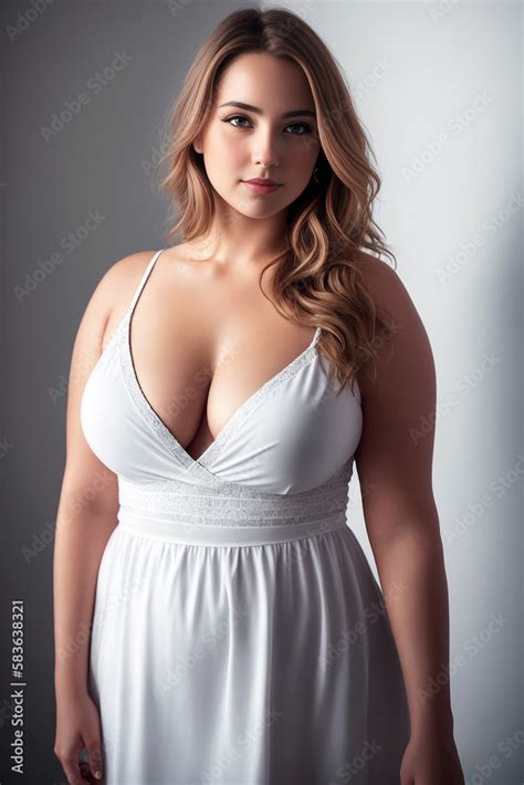 Curve Redhead Woman Plus Size Model In Casual Dress Bold And Bright