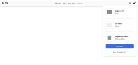 Bootstrap ECommerce Blocks Shopping Cart