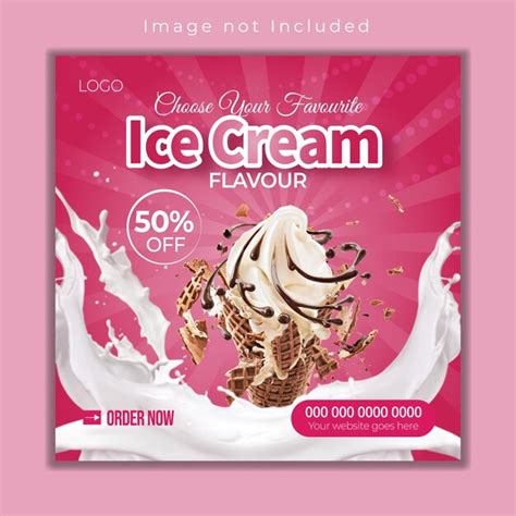 Premium Vector Special Delicious Ice Cream Social Media Post Design