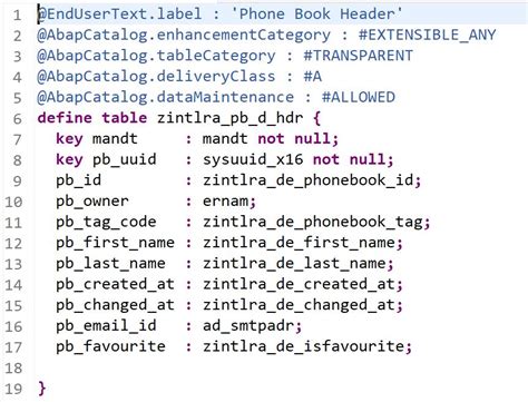 Create Dictionary Objects ABAP RESTful Application Programming Model