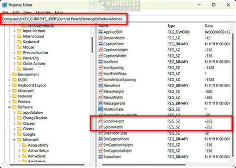 How To Change Scrollbar Width Or Height In Windows Majorgeeks