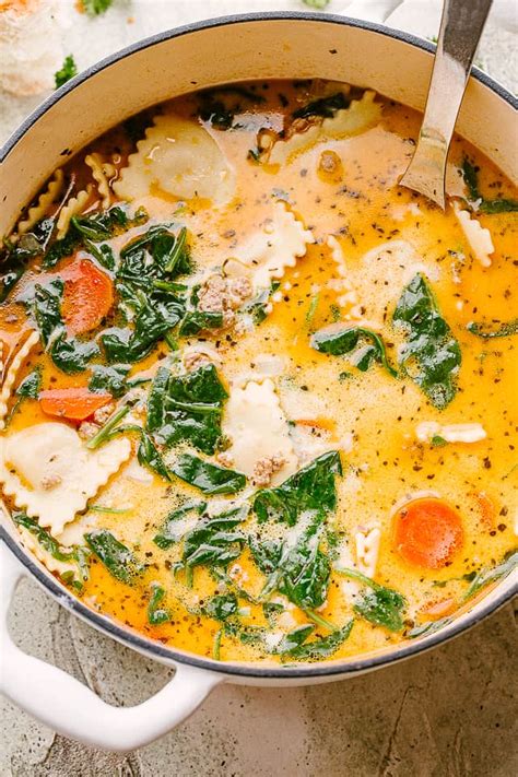 Romige Ravioli Soep Recept Easy Weeknight Dinner Ideas Company Pride