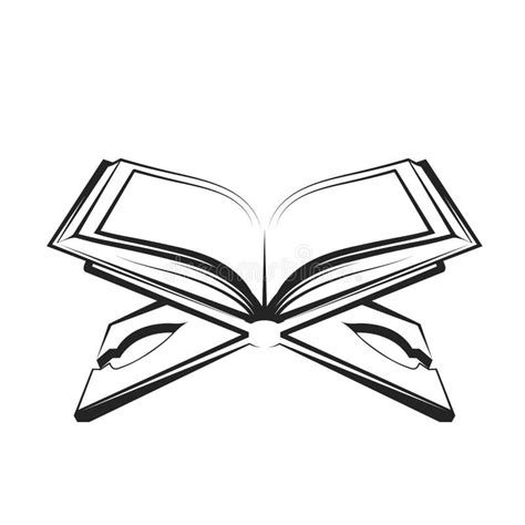Open Book Quran On Wooden Board Stand Open Koran Stock Vector