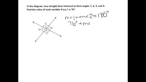 Apply Reasoning To Find Measures Of Angles Formed By Intersecting Lines