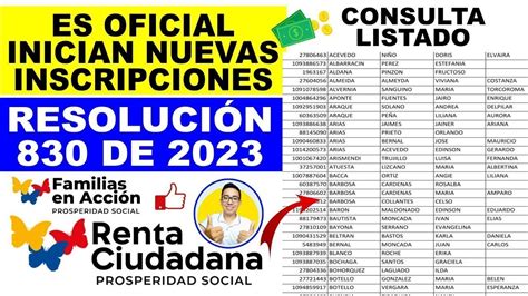 Es oficial Inscripciones Tránsito a Renta Ciudadana 2023 Grupos A y B4