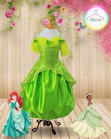 Vestido Luxo Princesas Verde Ariel Tiane Produto Encomend