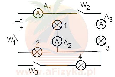Przeanalizuj schemat obwodu elektrycznego Jeżeli włącznik W