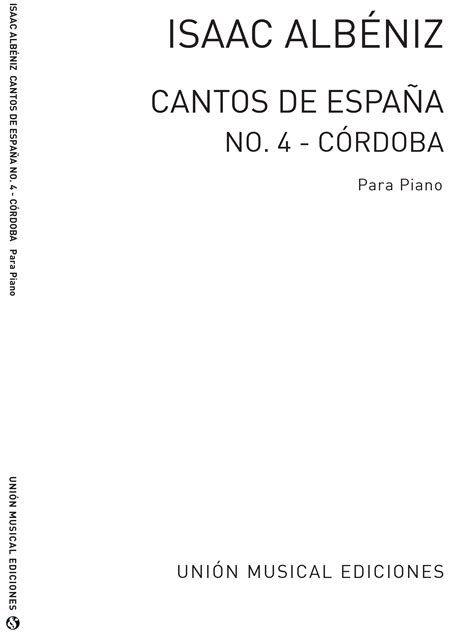 Partitions gratuites Albéniz Isaac Op 232 Cantos de España