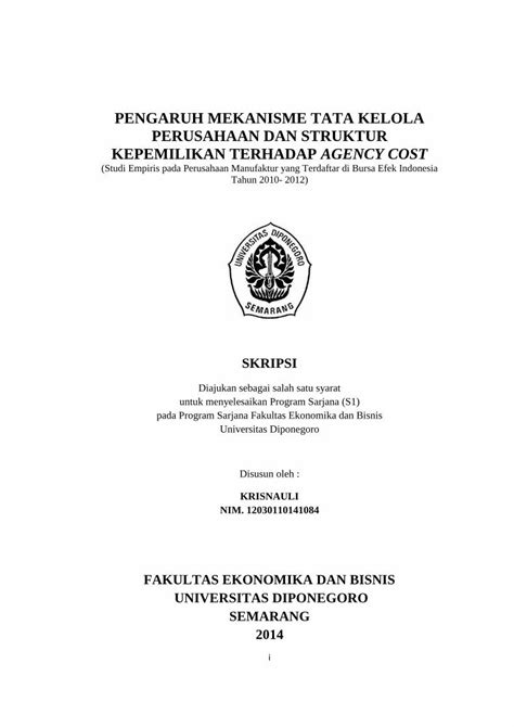 PDF Pengaruh Mekanisme Tata Kelola Perusahaan Dan Struktur DOKUMEN TIPS