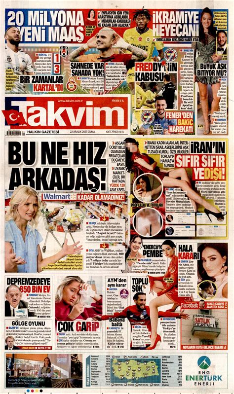 Takvim Gazetesi Takvim Manşet Oku Haberler 22 Aralık 2023
