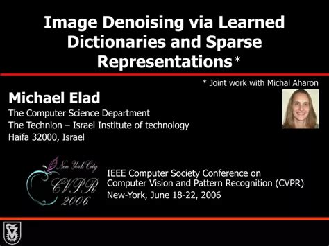 ppt image denoising via learned dictionaries and sparse representations powerpoint