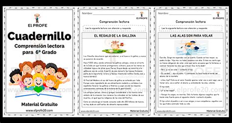 Cuadernillo de comprensión lectora para sexto grado
