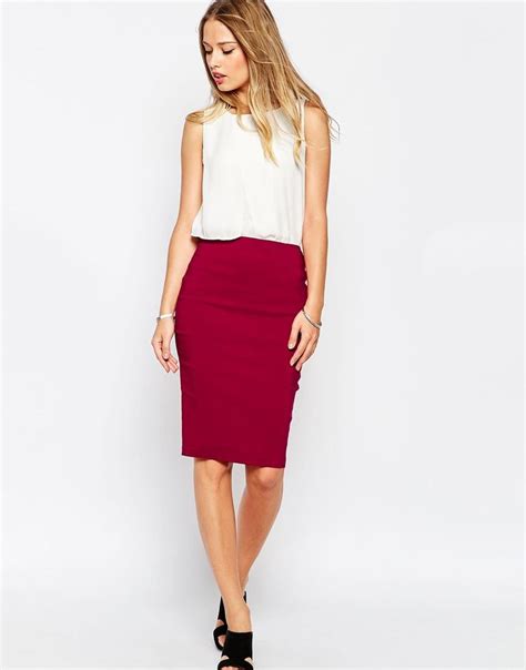 ASOS High Waisted Pencil Skirt At Asos Faldas Ajustadas Faldas