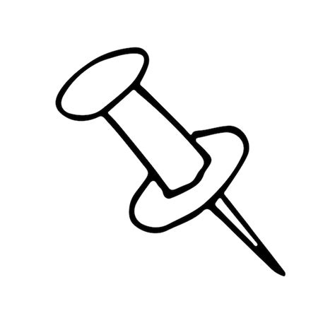 Push Pin Clipart Black And White