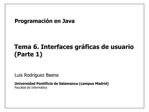 pdf de programación tema 6 interfaces gráficas de usuario parte 1 programación en java