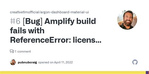 Bug Amplify Build Fails With ReferenceError License Is Not Defined