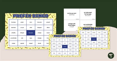 Prefix Bingo Teach Starter