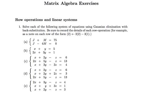 solved solve each of the following system of equations using