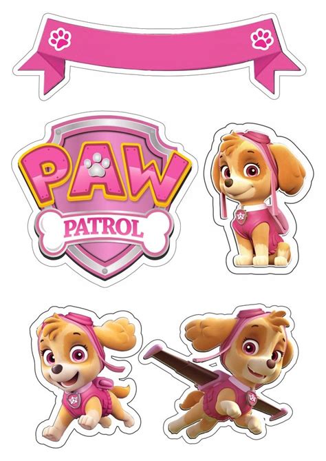 Opłatek na Tort SKYE PSI PATROL Postacie IMIĘ wydruk Cukrowy A4
