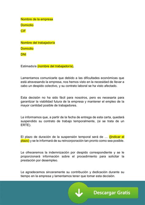 Suspensión De La Carta De Empleo