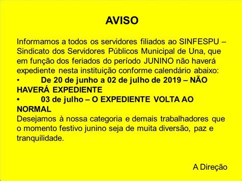 BLOG DO SINFESP U AVISO RECESSO JUNINO