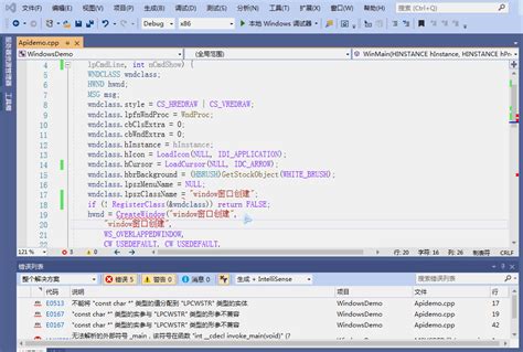 c 编程报警“const char 类型的实参与lpcwstr类型的形参不兼容”