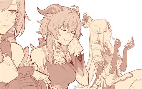 Ganyu Keqing And Ningguang Genshin Impact Drawn By Maiqo Danbooru