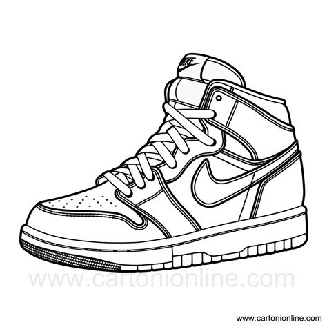 Desenho De Sapatos Jordan Nike Para Colorir