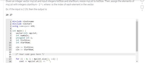 solved given an integer vector mylist and input integers