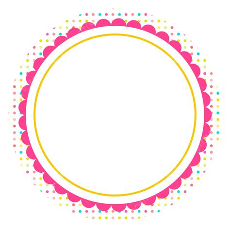 Warna Putih Bulat Kosong Dengan Stiker Pola Polka Untuk Latar Belakang