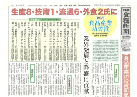 第55回 食品産業功労賞 を受賞いたしました ニュース 株式会社クレオCREO