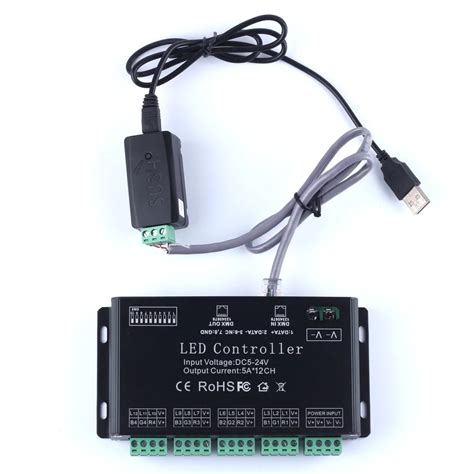 CHINLY 12 Channels DMX Decoder RGB DMX LED Controller DMX Decoder DC 5V