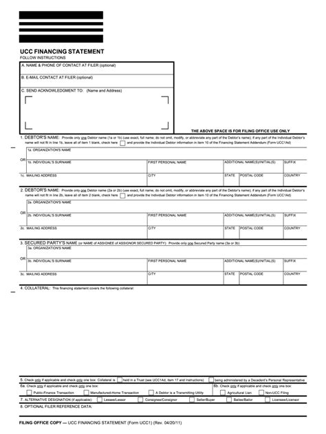 2011 2023 Form UCC1 Fill Online Printable Fillable Blank PdfFiller