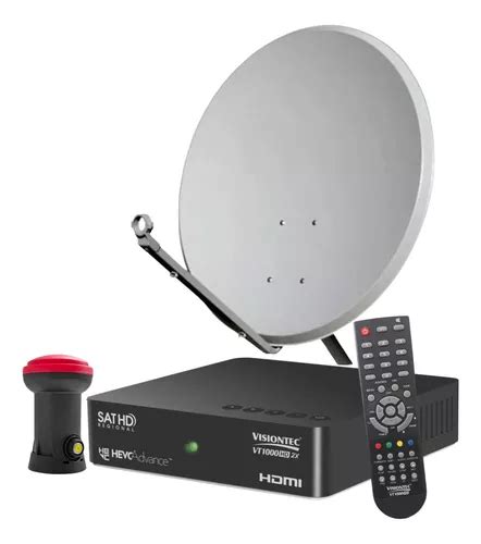 Kit Receptor Digital Vt Visiontec Antena Cm Lnbf Frete Gr Tis