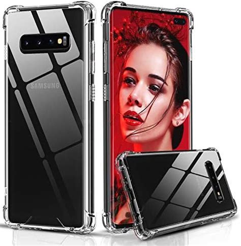 LeYi Funda Samsung Galaxy S10 Plus Transparente Shockproof Carcasa Hard