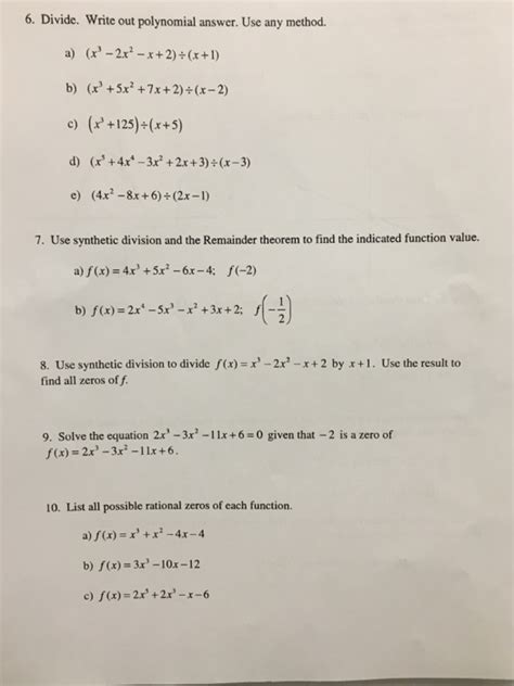 solved 1 determine if the following are polynomial