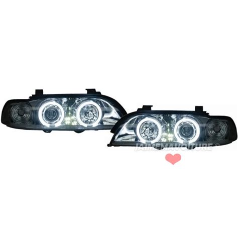 Phares Avants Angel Eyes BMW E39 CCFL Noir 5628