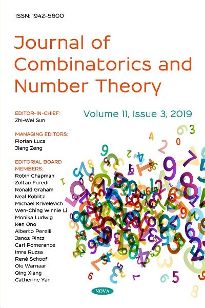 volume 11 issue 3 journal of combinatorics and number theory nova science publishers