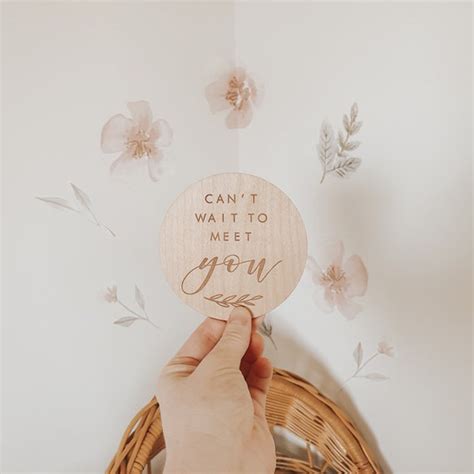 Can T Wait To Meet You Gender Reveal Baby Announcement Etsy