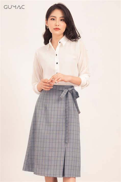 Chân váy dài qua gối mặc với áo gì 8 cách phối chuẩn HOT trend