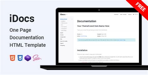 Idocs Free One Page Documentation Html Template Harnish Design