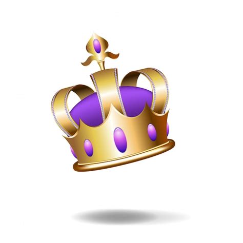 Ilustración realista de corona de oro Vector Premium