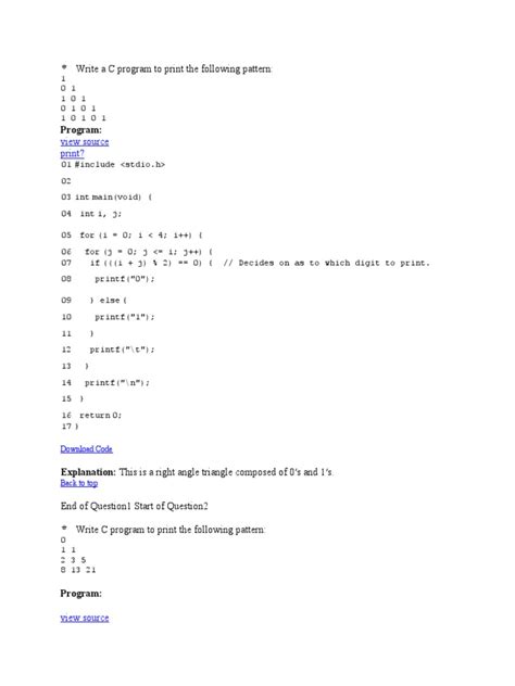 write a c program to print the following pattern areas of computer science computing