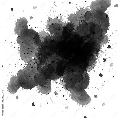 Watercolor Paint Brush Stroke Ink Splash Transition Abstract Inkblot