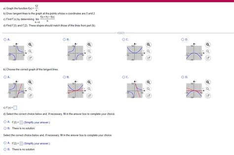 solved a graph the function f x x12 b draw tangent lines
