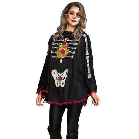 Déguisement Poncho Dia de los Muertos Femme Tralala Déguisement fr