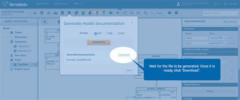 vertabelo feature snowflake support vertabelo database modeler